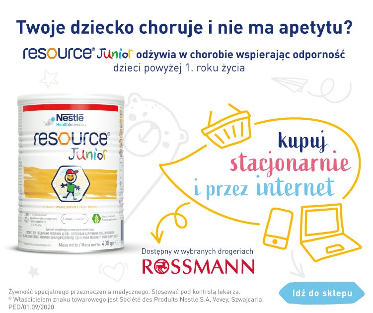 Skonsultuj z lekarzem wprowadzenie do diety produktów Resource Junior!